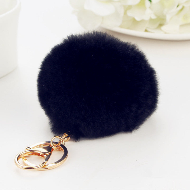 2016 new 10 color trinket Keychain pompons keychains fur Keychain fluf ...