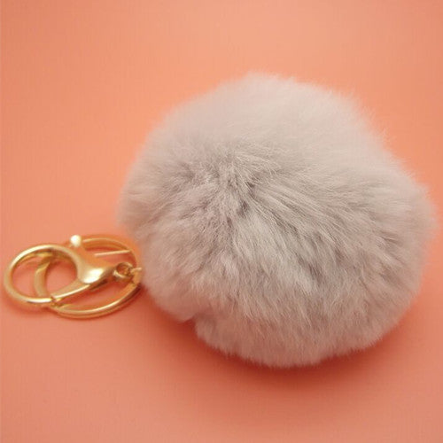 2016 new 10 color trinket Keychain pompons keychains fur Keychain fluf ...