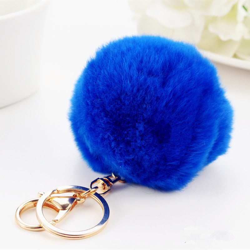 2016 new 10 color trinket Keychain pompons keychains fur Keychain fluf ...