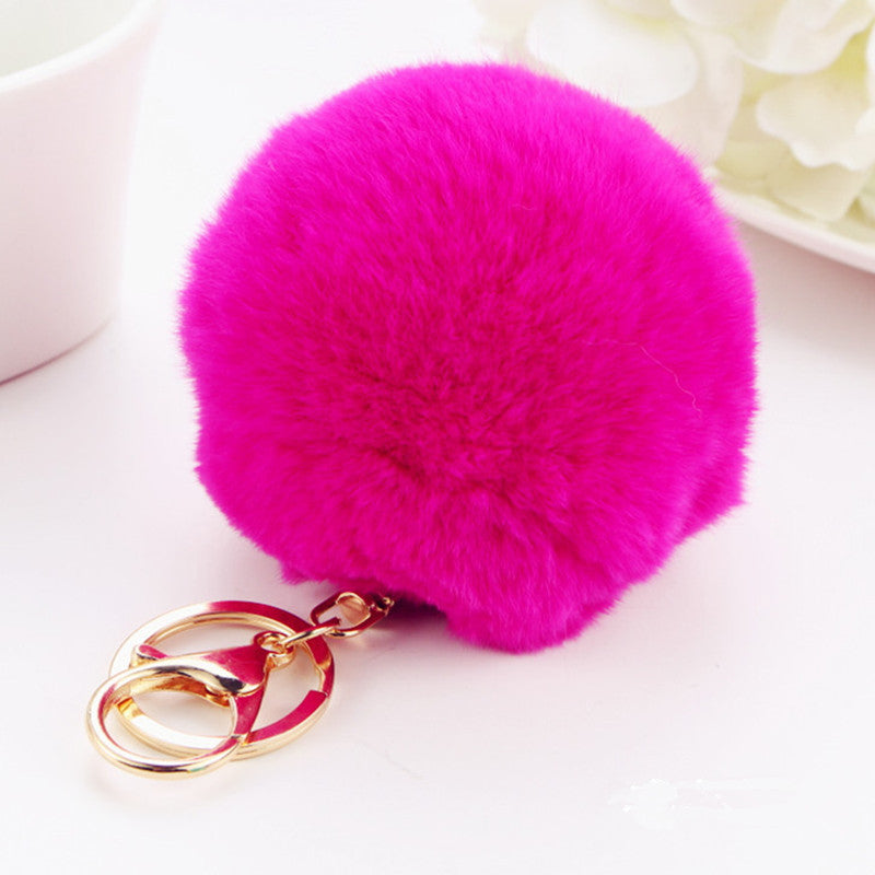 2016 new 10 color trinket Keychain pompons keychains fur Keychain fluf ...