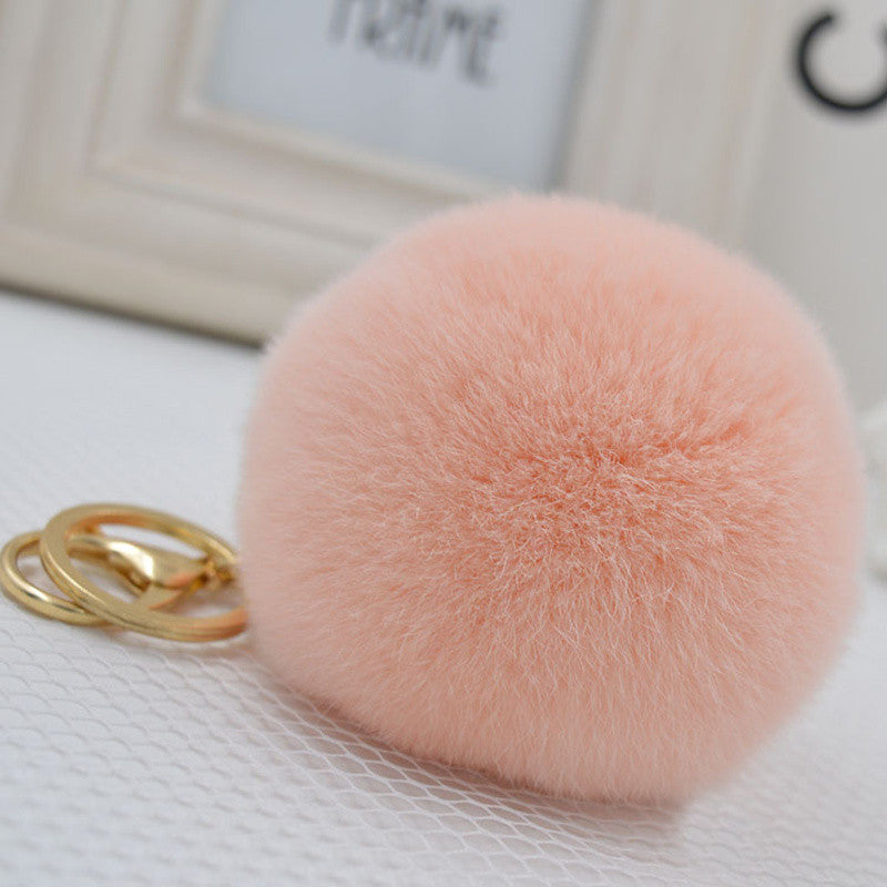 2016 new 10 color trinket Keychain pompons keychains fur Keychain fluf ...