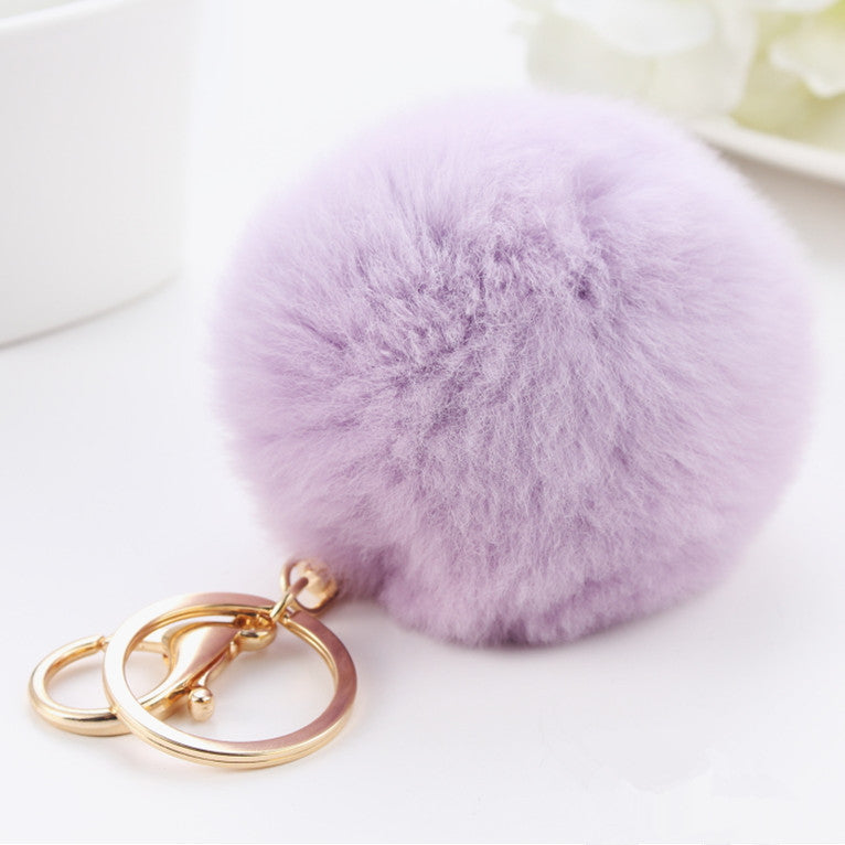 2016 new 10 color trinket Keychain pompons keychains fur Keychain fluf ...