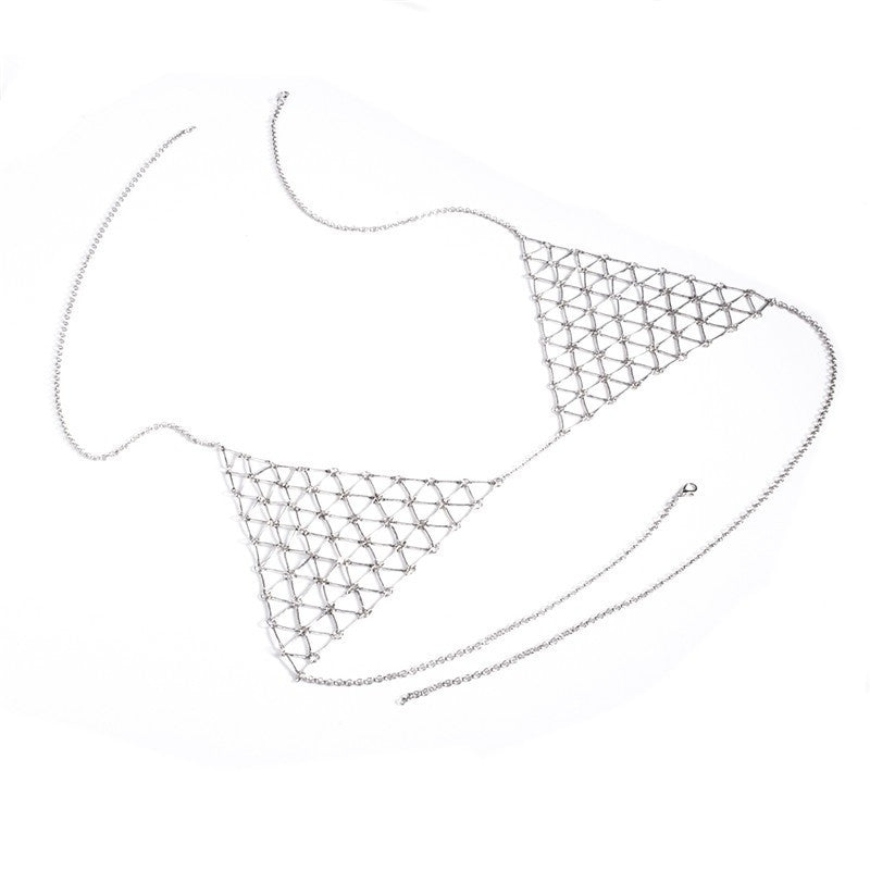 Boho Bikini Top Harness Bra Chain Geometric Triangle Body Chain Jewelr ...