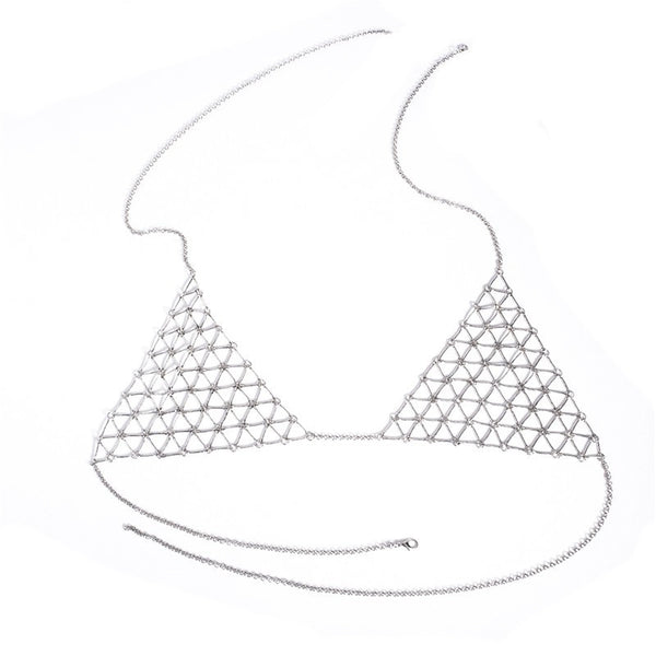 Boho Bikini Top Harness Bra Chain Geometric Triangle Body Chain Jewelr ...